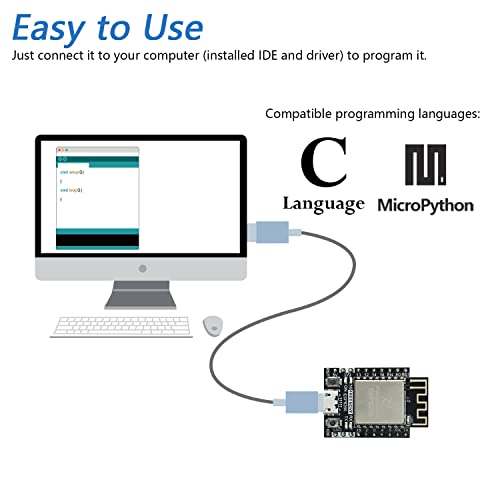 FREENOVE ESP8266 Development Board (2 Pack) (Compatible with Arduino IDE), ESP-12S Onboard Wi-Fi, MicroPython C Code, Detailed Tutorial, Example Projects