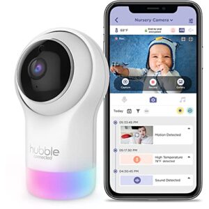 hubble connected nursery pal glow smart connected, wi-fi enabled baby monitor, view from compatible smartphone