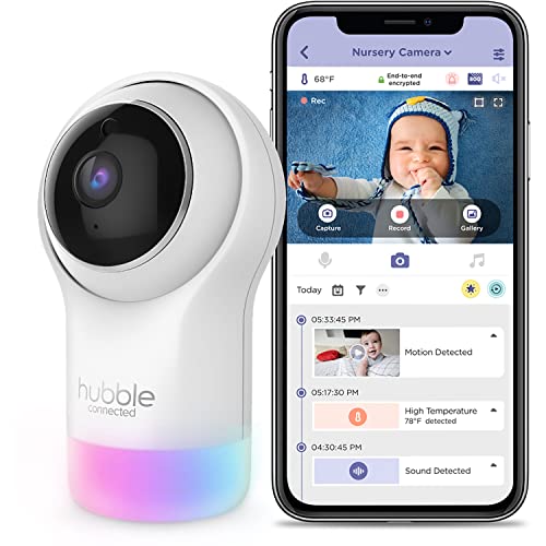 Hubble Connected Nursery Pal Glow Smart Connected, Wi-Fi Enabled Baby Monitor, View from Compatible Smartphone