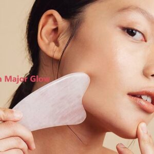 Lippbest 2-Pack Gua Sha Facial Tools Skin Care Products for Massage Lifting.Eye Puffiness Relief Natural Rose Quartz Massage Stone