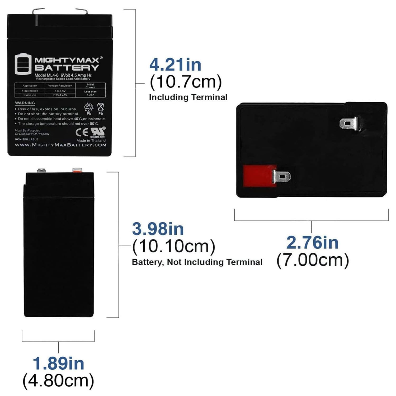 Mighty Max Battery 6V 4.5AH Replacement Battery for PowerSonic PSH-655F1-FR - 20 Pack