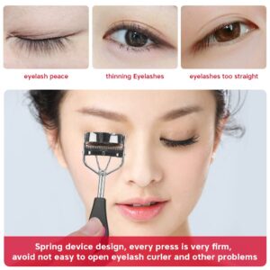 5Pcs Eyelash Curler with Built in Comb, Lash Curler with 4 Extra Silicone Replacement Pads, Professional Makeup Tool Portable Compact Partial Makeup Curler(Size:5Pcs)