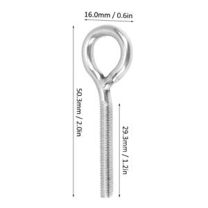 20pcs M4 Eye bolts Stainless Steel hoop Bolts Hine Welded Closed Screw Rod Eye Bolts Screw in for Fixed Tent Lifting and Securing Cables Wires , Eye Screws for Wood , Screw Eye Hooks longer Shank