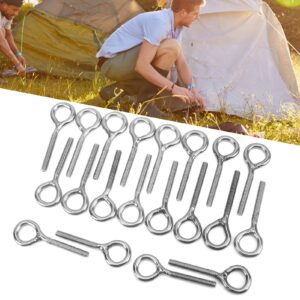 20pcs M4 Eye bolts Stainless Steel hoop Bolts Hine Welded Closed Screw Rod Eye Bolts Screw in for Fixed Tent Lifting and Securing Cables Wires , Eye Screws for Wood , Screw Eye Hooks longer Shank