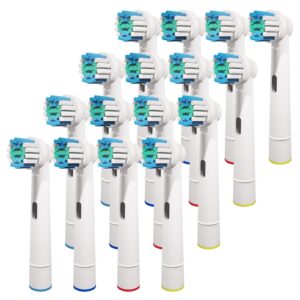 genkent 16 pcs replacement toothbrush heads compatible with oral b braun, electric toothbrush brush heads refills for oral-b action pro 500/750/1000/1500/3000/3757/5000/7000/7500/8000