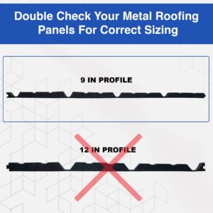 Duco 9in Classic Rib Profile Foam Closure Strips for Metal Roofing Panels - 3 ft Long Outside Roof Closure Strips (20 Pcs)