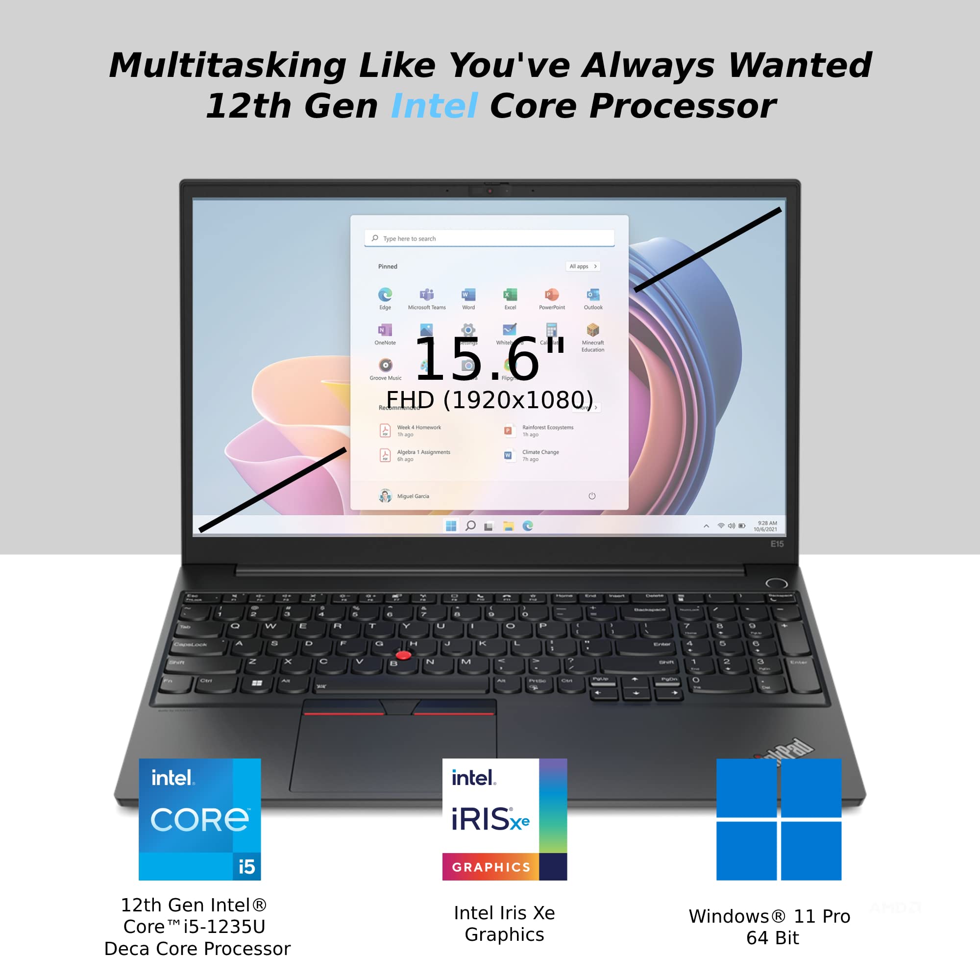 Lenovo Latest ThinkPad E15 Gen 4 15.6" FHD (Intel Ten-Core i5-1235U (Beats i7-1165G7), 16GB RAM, 500GB SSD) IPS Business Laptop, Backlit Keyboard, Fingerprint, Windows 10 Pro (Win 11 Ready)