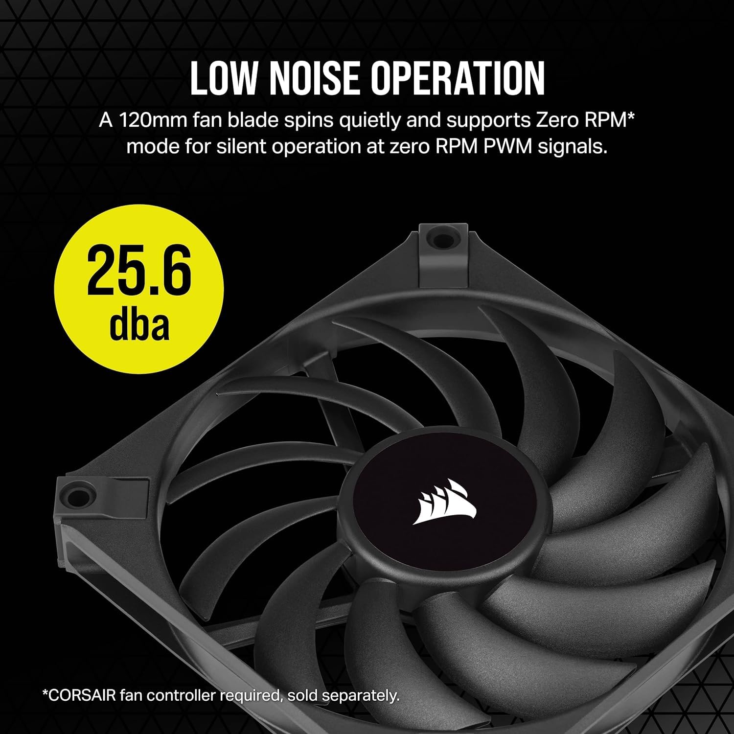 Corsair AF120 Slim, 120mm PWM Fluid Dynamic Bearing Fan (Thin Profile for Small-Form-Factor Cases, Low-Noise, Up to 2000 RPM, Zero RPM Mode Support, Universal 120x15mm Sizing) Single Pack, Black