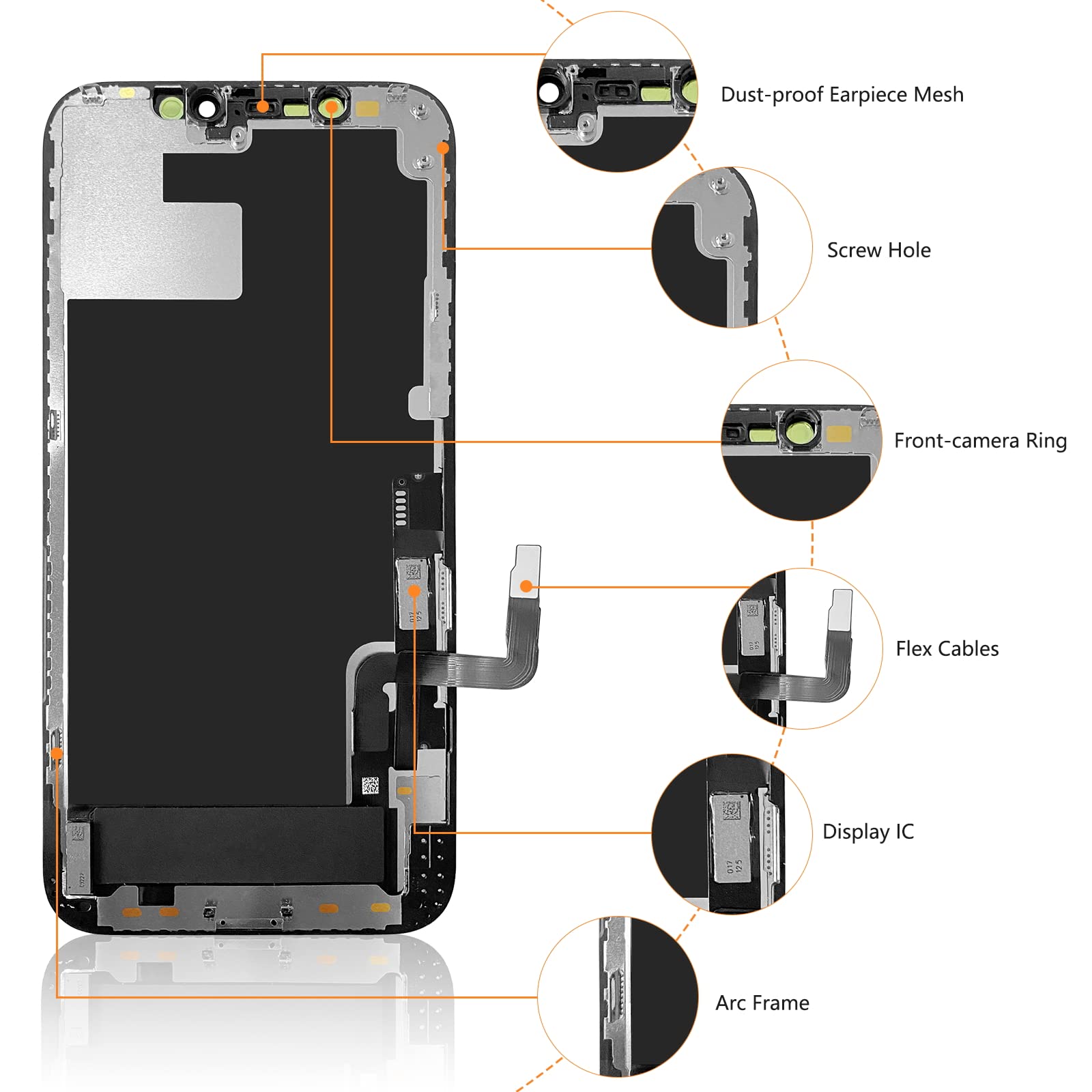 Mobkitfp for iPhone 12/12 Pro Screen Replacement 6.1 inch 3D Touch LCD Screen Display Digitizer Assembly with Repair Tools Kits + Waterproof Frame Adhesive Sticker + Screen Tempered Protector