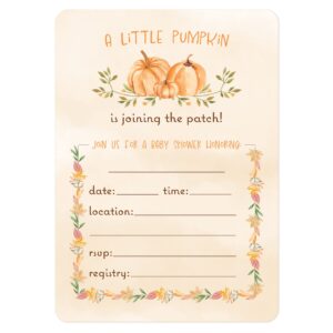 M Market On Mainstreet Pumpkin Patch Invitations & Thank You Cards, Including Envelopes, 25 Count, Made In The U.S.A. (Baby Shower Invite)