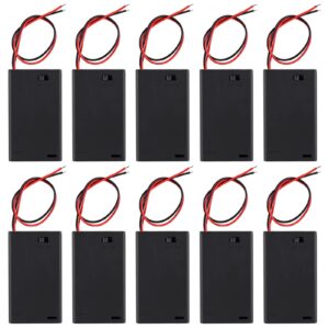 diann 10pcs aaa battery holder with switch on off case back cover 3x 1.5v batteries charger holder spring clip storage box cell cable