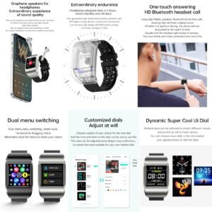 G36 Pro Smart Bracelet 2 in 1 Smart Watch TWS Wireless Bluetooth Headset 1.3 Inch Screen Heart Rate Blood Pressure Oxygen Fitness Tracker Earbuds Music Wristband Earphone Smartwatch (G36Pro Silver)