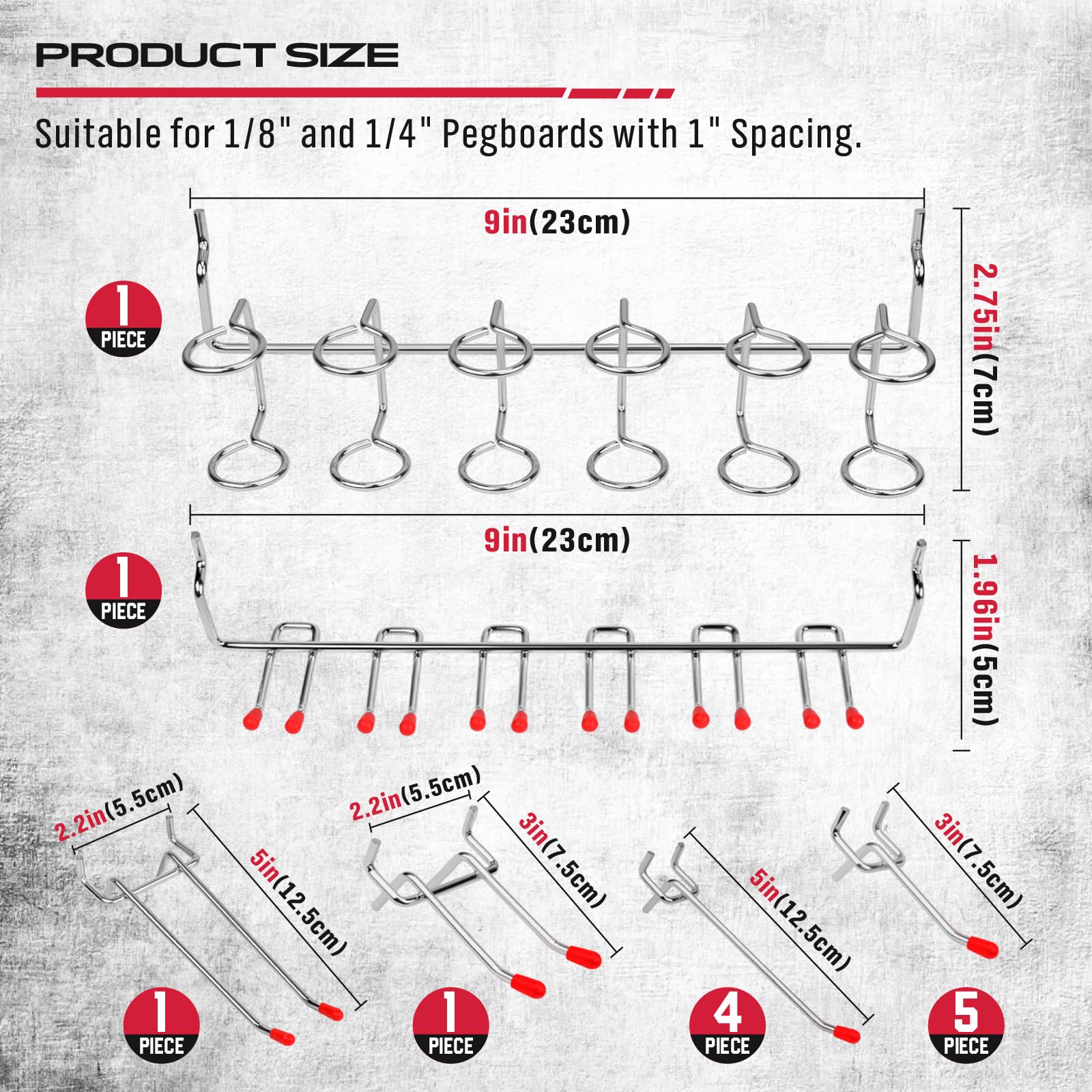 Ultimate 121-Piece Pegboard Hooks Set, Pegboard Accessories with Metal Hooks, Durable Peg Board Organizer Accessories, Pegboard Bins, Peg Board Tool Utility Hooks, Peg Board Hooks