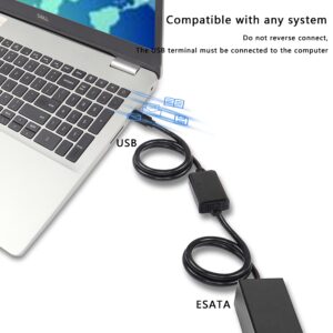 XMSJSIY USB-C Type-C to eSATA Adapter Cable 5Gbps USB C to Power eSATA Converter Cable 5V for HDD/SSD/ODD Laptop PC - 3 ft/1M