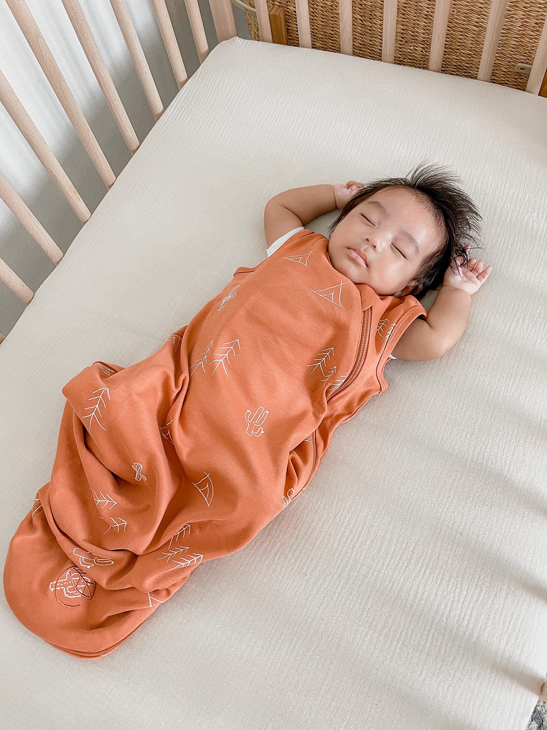 Ecolino Organic Cotton Baby Sleep Sack - 2-Way Zipper Baby Wearable Blanket - Toddler Sleeping Bag Sack - 18-36 Months - Desert