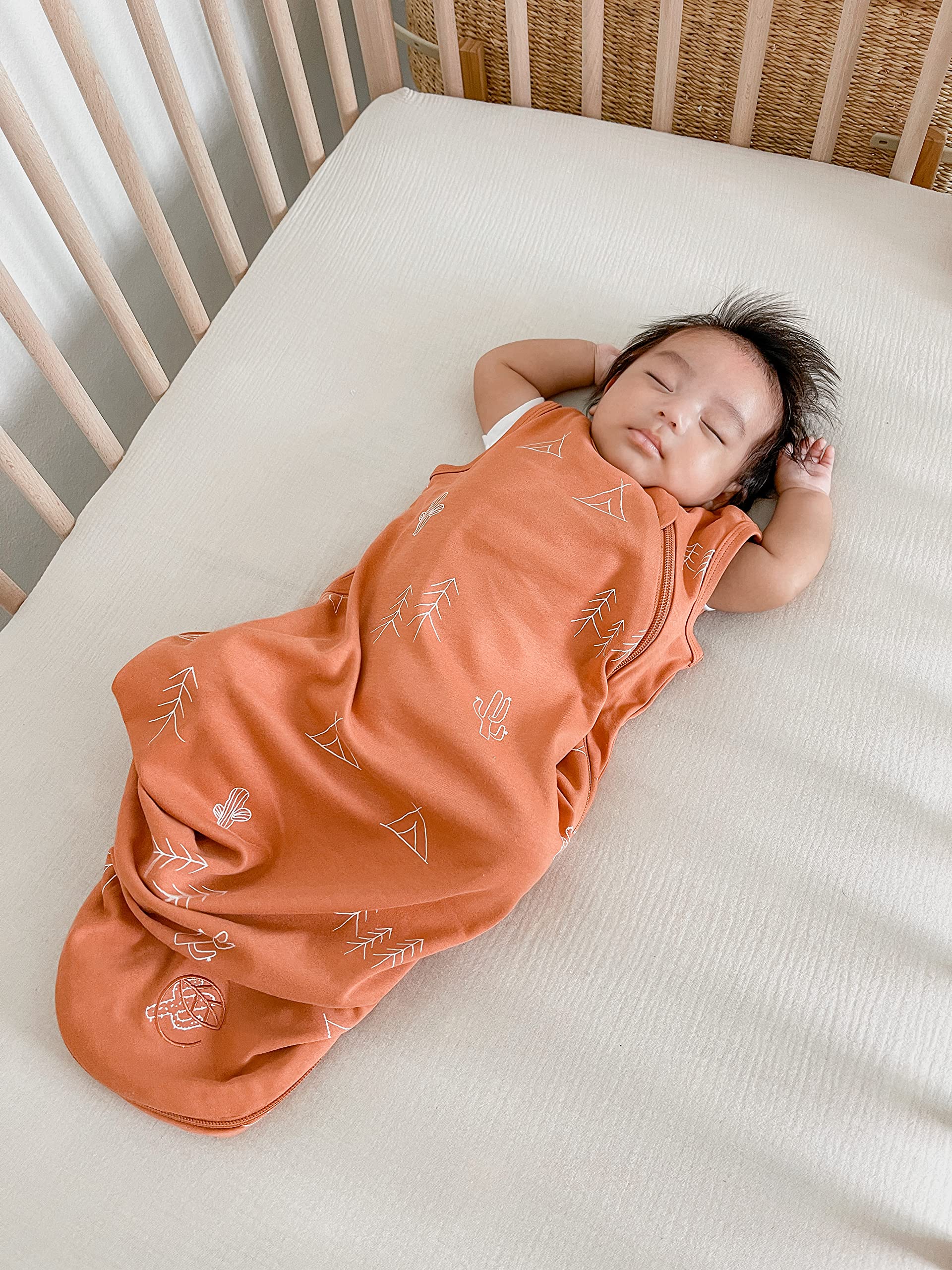 Ecolino Organic Cotton Baby Sleep Sack - 2-Way Zipper Baby Wearable Blanket - Toddler Sleeping Bag Sack - 18-36 Months - Desert