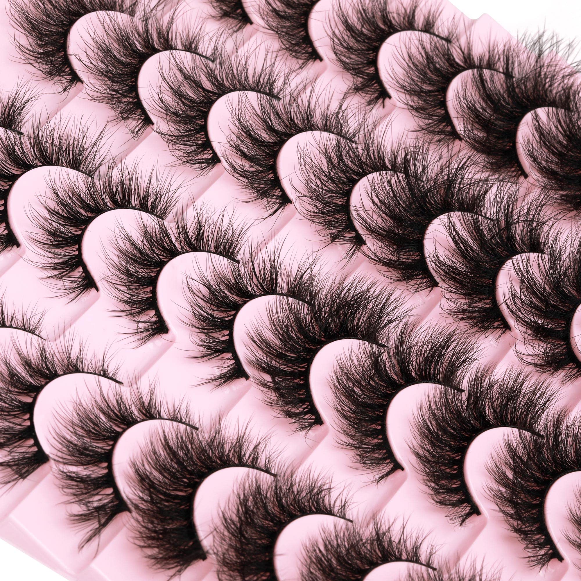 20 Pairs Fake Eyelashes Fluffy Volume Mink Lashes Wispy 20MM Long Dramatic False Eyelashes 4 Styles Reusable Handmade Soft Faux Mink Eye Lashes Pack by GVEFETIEE