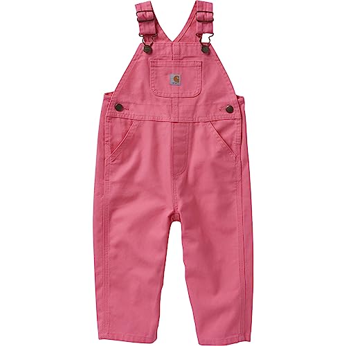 Carhartt baby girls Bib (Lined and Unlined) Overalls, Carhartt Pink Lemonade, 18 Months US