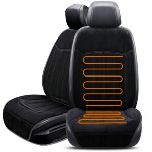 car seat cushion chair cushion auto seat cushion for full back and seat, velour seat car cushion front chair pad, seat cushion for car seat driver 1 pack (nh001-1pcs/black)