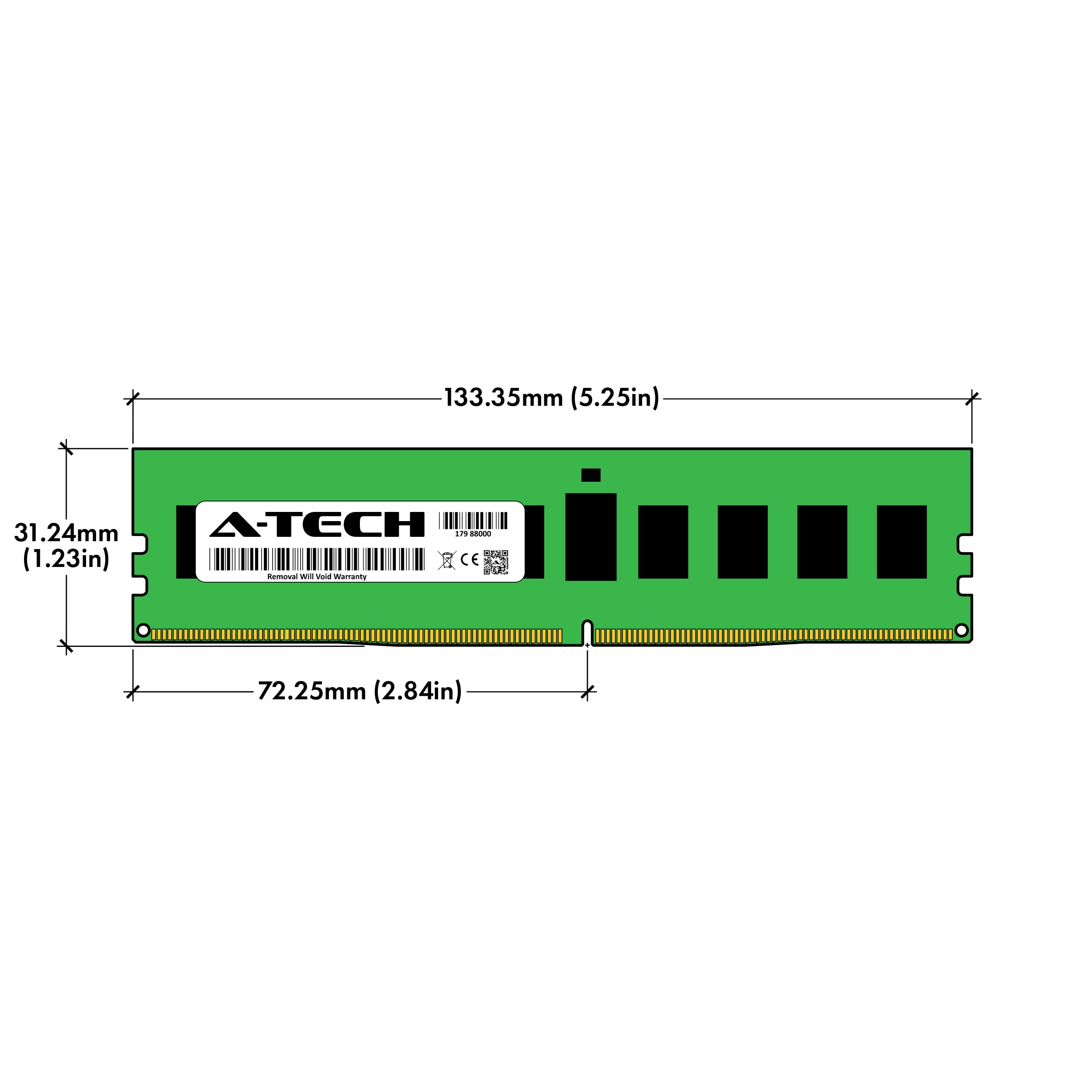 A-Tech 16GB Replacement for Dell 370-AEVQ - DDR4 3200MHz PC4-25600 ECC Registered RDIMM 2Rx8 1.2V - Single Server Memory RAM Stick (370-AEVQ-ATC)