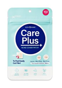 olive young care plus spot patch 1 pack | hydrocolloid acne korean spot patch to cover zits, pimples and blemishes, for troubled skin and face (102 count - 10mm*72ea + 12mm*30ea)