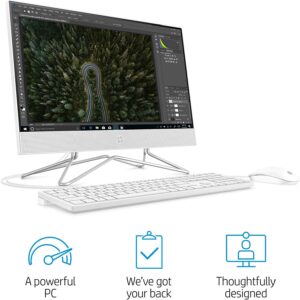 HP 2022 22-inch FHD All-in-One Desktop Computer - Quad-Core Intel Pentium J5040-16GB DDR4 RAM-512GB SSD - WiFi Bluetooth RJ45 LAN - Windows 10 Pro - Snow White w/RATZK 32GB USB