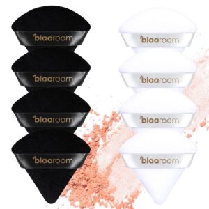 8 pieces powder puff for face soft triangle makeup puffs velour powder puff for contouring eyes and corners,wet dry beauty cosmetic makeup tools