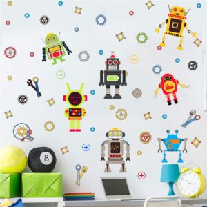 robot wall sticker kids toy cartoon robot sticker diy detachable boy bedroom wall sticker decoration