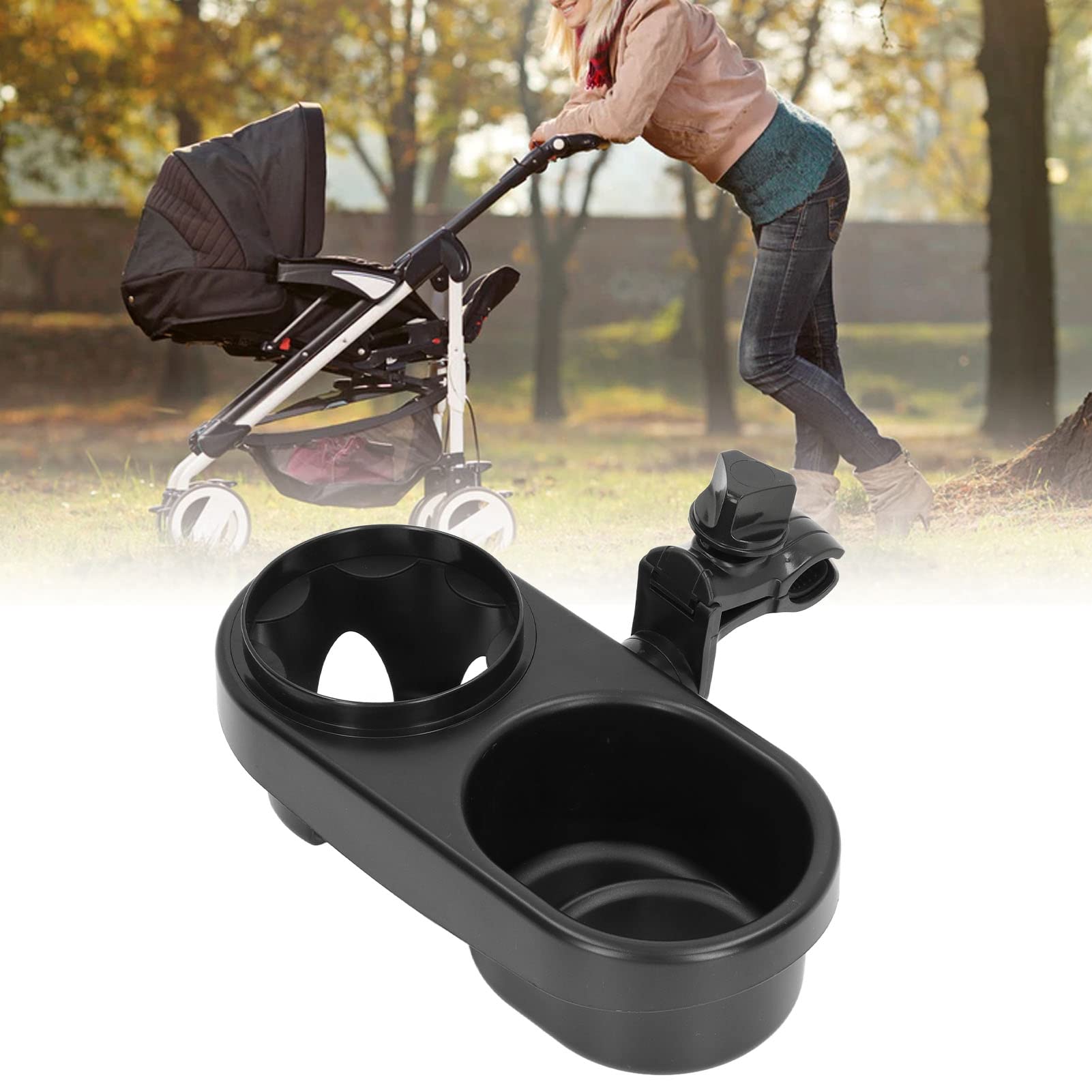 Stroller Cup Holder, Multifunction Double Universal Stroller Water Bottle Holder for Water Bottle Mobile Phones Stroller Cup Holder Universal Stroller Snack Tray