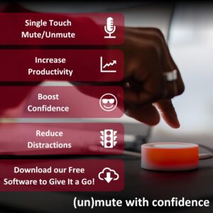 MuteMe - Illuminated Physical Mute Button for Zoom, Teams, WebEx & More (As Seen on Shark Tank)! Mac/PC Compatible. USB Cord & Adapter Included. Free Software Download Required.