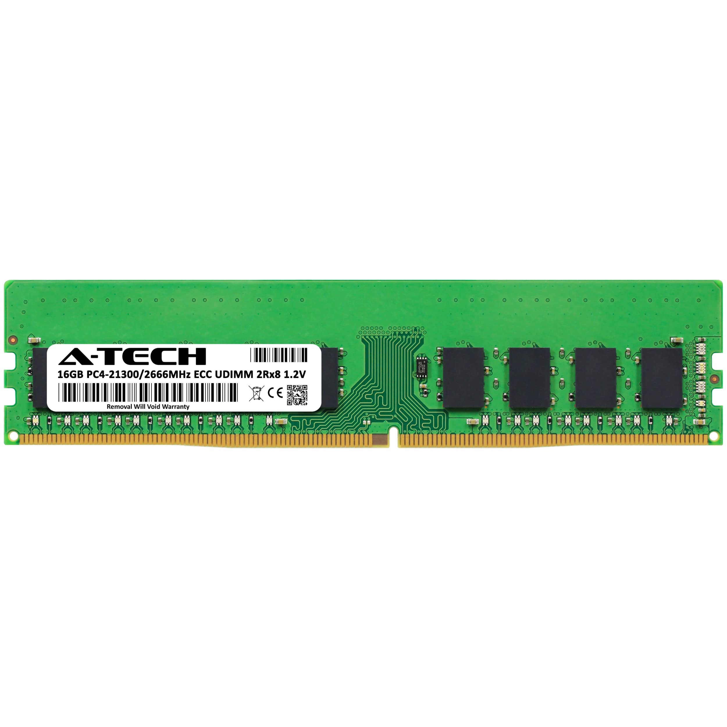 A-Tech 16GB Replacement for Hynix HMA82GU7CJR8N-VK - DDR4 2666MHz PC4-21300 ECC Unbuffered UDIMM 288-Pin 2Rx8 1.2V - Single Server Memory RAM Stick (HMA82GU7CJR8N-VK-ATC)