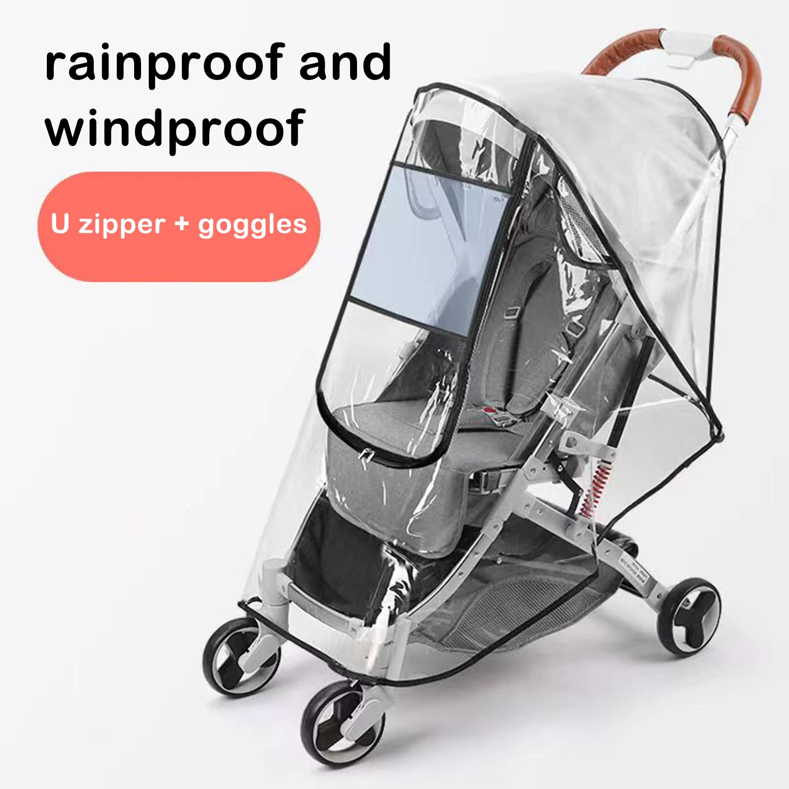 Stroller Rain Cover Universal Stroller Cart Umbrella Rain Cove Accessory, for Babies Winter Windproof Waterproof Dustproof and Snowproof