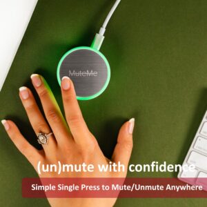 MuteMe - Illuminated Physical Mute Button for Zoom, Teams, WebEx & More (As Seen on Shark Tank)! Mac/PC Compatible. USB Cord & Adapter Included. Free Software Download Required.