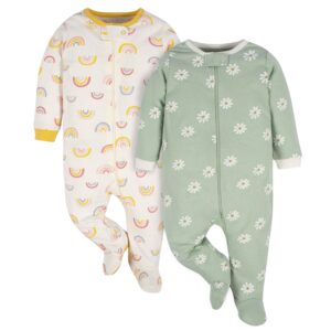 gerber baby girls 2-pack sleep 'n play golden floral newborn