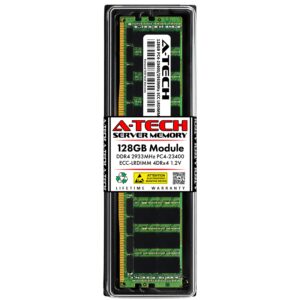 a-tech 128gb replacement for samsung m386aag40mmb-cvf - ddr4 2933mhz pc4-23400 ecc load reduced lrdimm 288-pin 4rx4 1.2v - single server memory ram stick (m386aag40mmb-cvf-atc)