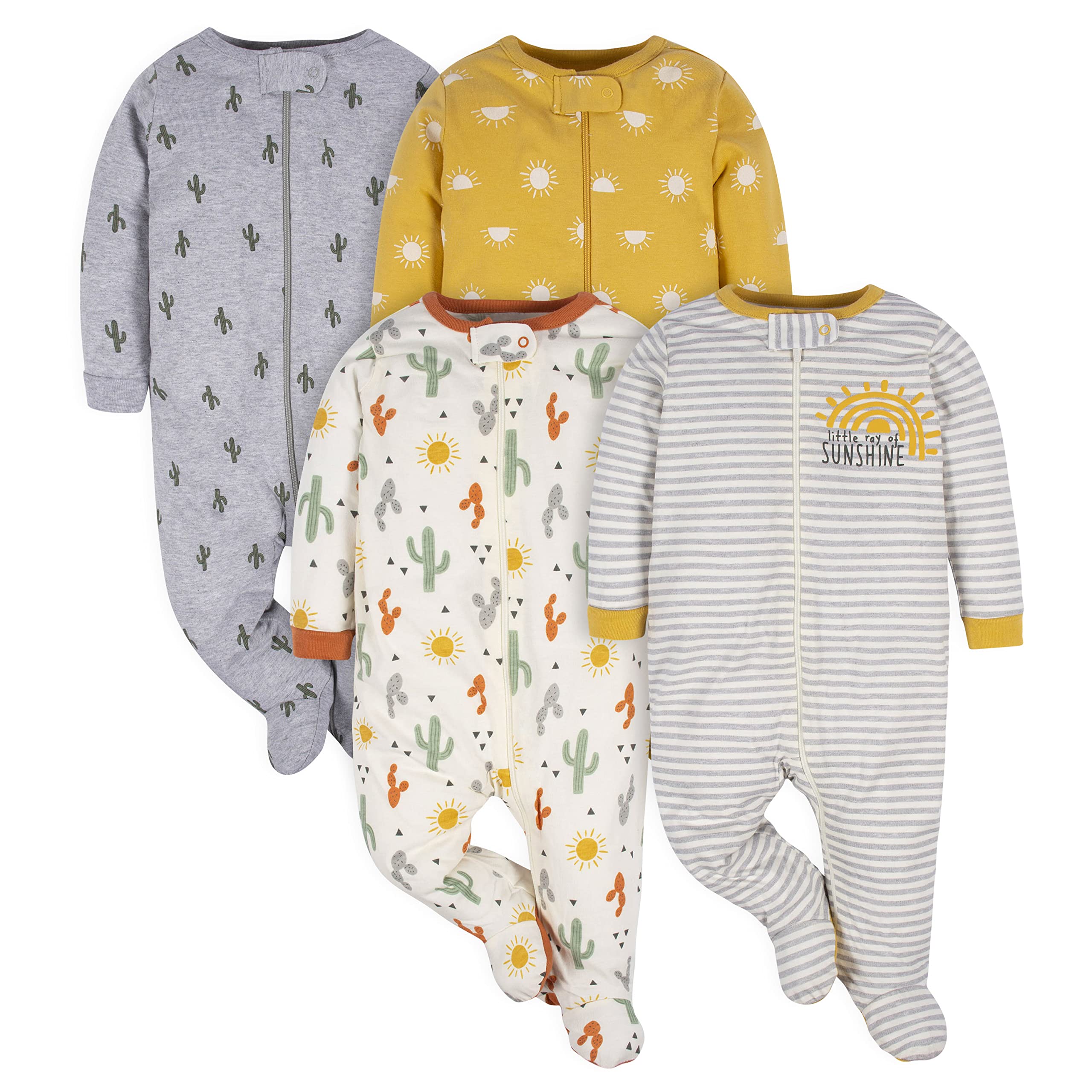 Gerber Unisex Baby 4 Pack 'N Play Footie And Toddler Sleepers, Southwest, 0-3 Months US