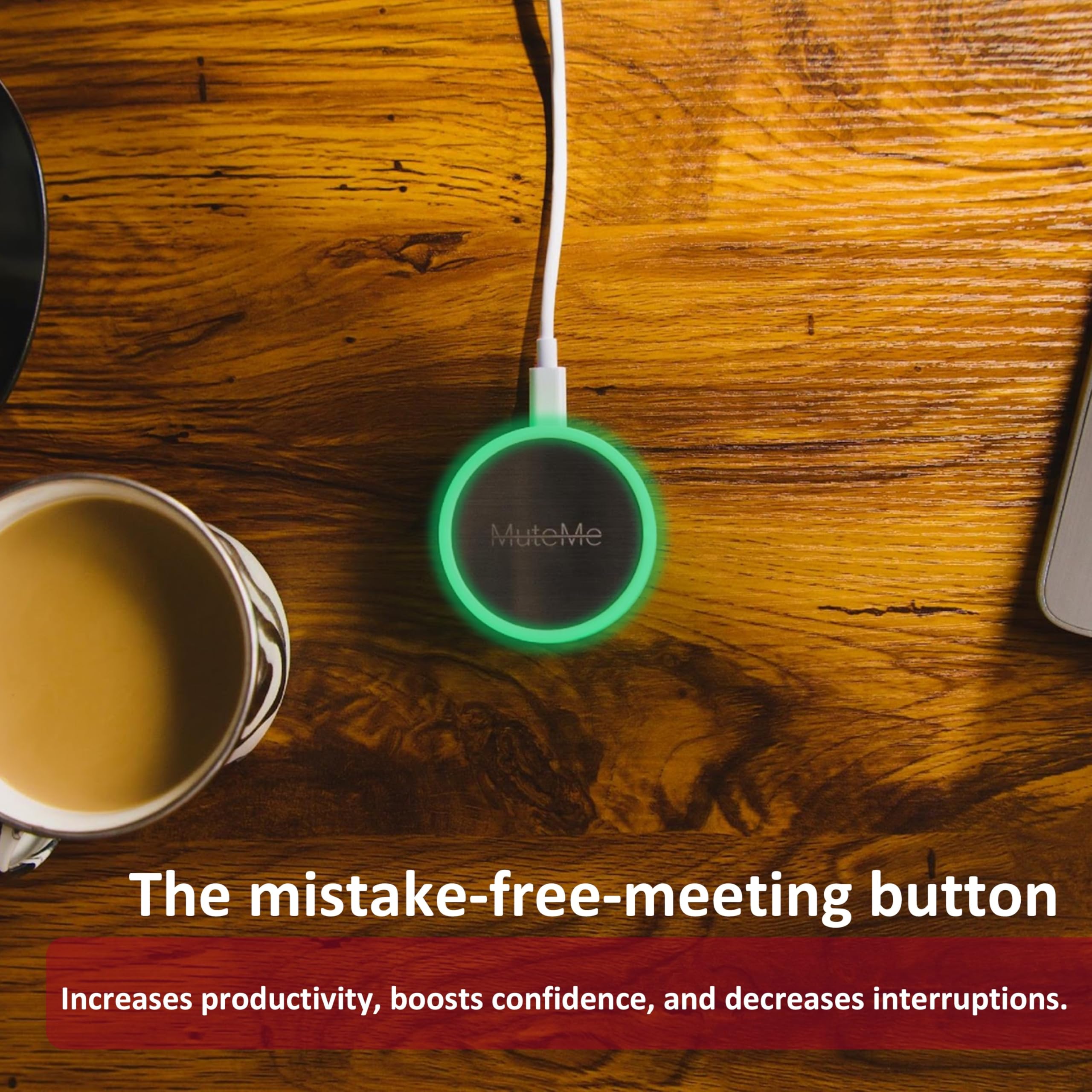 MuteMe - Illuminated Physical Mute Button for Zoom, Teams, WebEx & More (As Seen on Shark Tank)! Mac/PC Compatible. USB Cord & Adapter Included. Free Software Download Required.