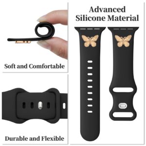 Aopigavi Designer Silicone Watch Bands with Studs Compatible with Apple Watch Band 38mm 44mm 40mm 45mm 41mm 42mm 46mm 49mm, Sport Straps Decorative Charms Nails for iwatch Ultra SE Series 10/9/8/7/6/5/4/3/2/1