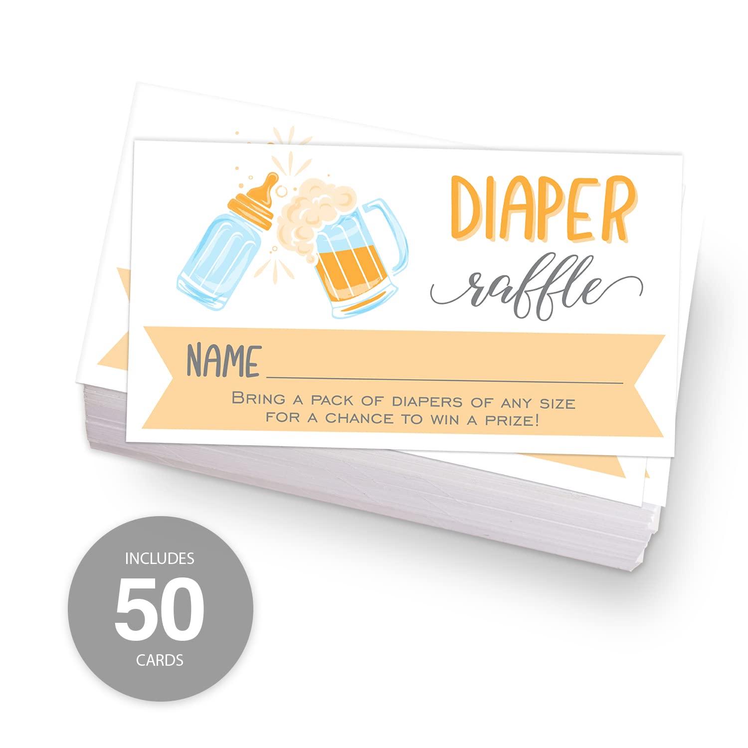 Canopy Street Baby Shower Diaper Raffle Tickets, 50, Brewing Theme