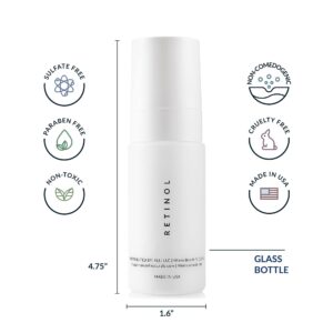 Retinoid Cream - 4.25% Retinol Night Moisturizer for Face & Neck with Collagen, Peptides & Hyaluronic Acid - Anti Aging Wrinkle Cream, Improves Skin Tone & Texture, 1.4 oz