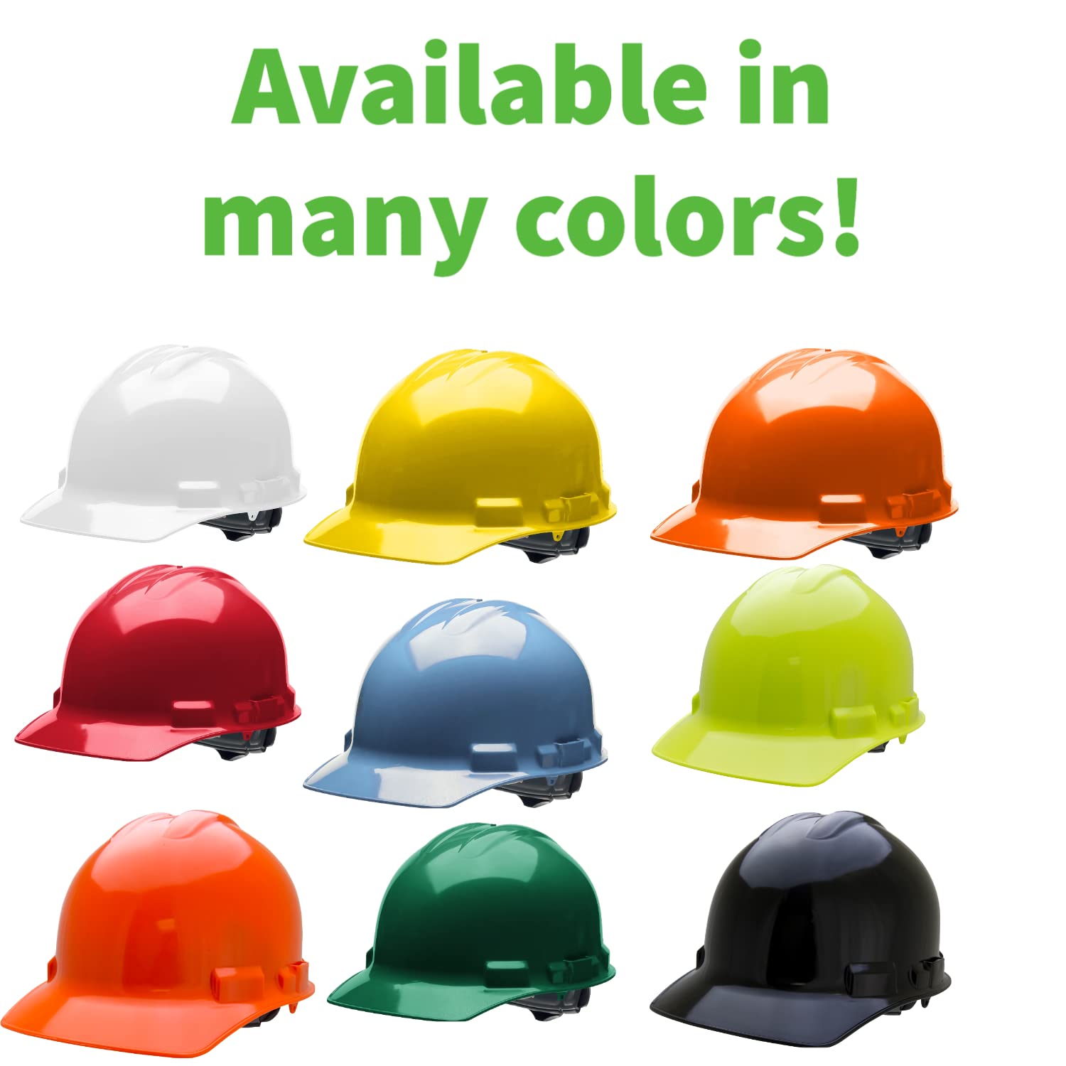 Cordova H34R6V Vented Hard Hat, Full-Brim Style, 4-Point Ratchet Suspension, Class C, OSHA Work-Compliant, Protection for Construction, Remodelling, Hi-Vis Green