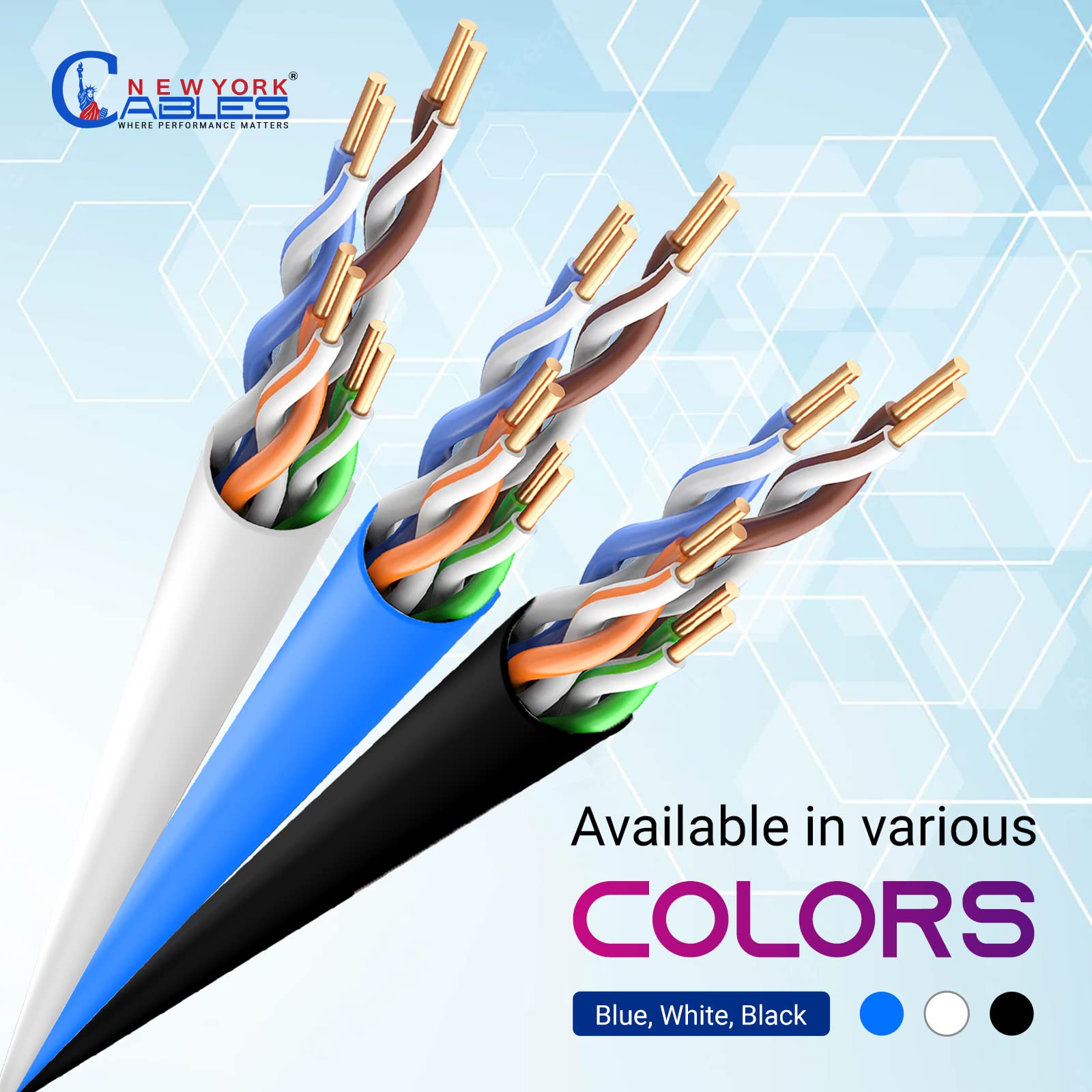 NewYork Cables Cat5e Cable 1000ft- Solid Conductors Cat5e Riser Cable (CMR)- 24 AWG, 350MHz, UTP- Quality Tested High Speed Cat 5e Ethernet Cable 1000ft