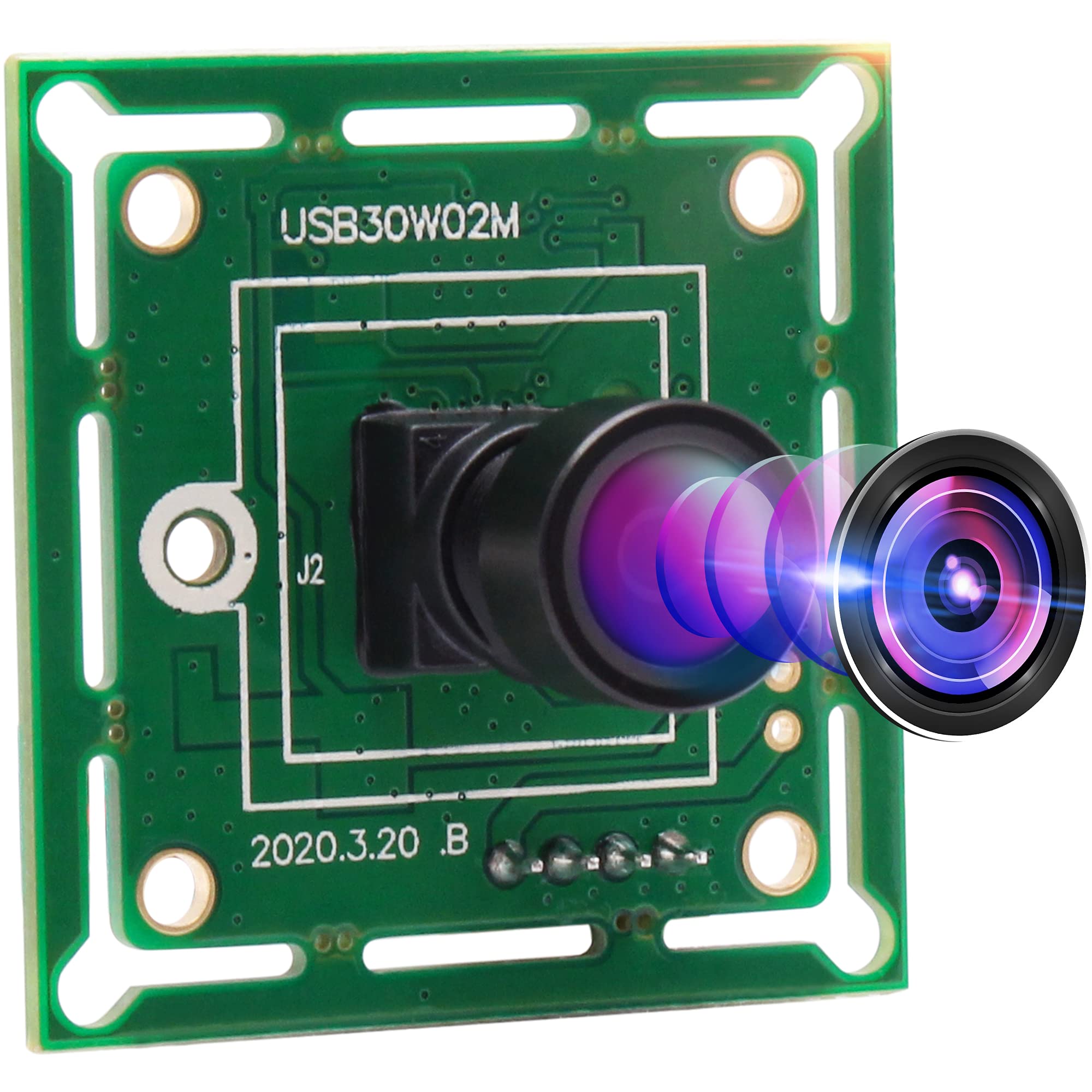 VGA High Speed Wide Angle USB Camera Module for Computer 480P 60fps Super Mini UVC USB2.0 Webcam Board with 100degree No Distortion Lens CMOS OV7725 Industrial CCTV PC Camera for Linux Mac Android