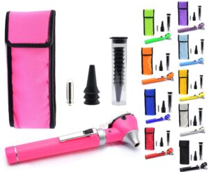 muskalmed musklife otoscope - ear scope with light, ear infection detector, pocket size, in 10+ colors! pink style