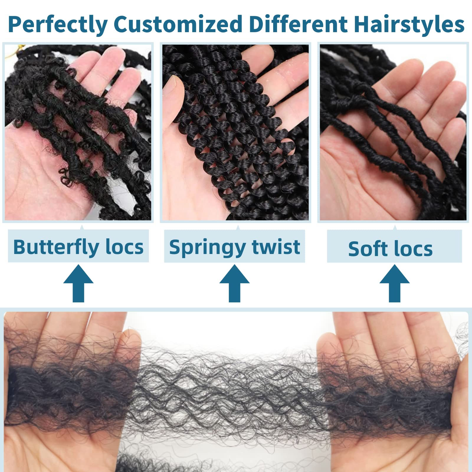 Springy Afro Twist Hair 24 Inch 8 Packs 1B Marley Hair Pre-fluffed Spring Twist Hair Twisted Up Kinky Cuban Twist Crochet Pre-separated Braiding For Black Women (24inch,1b, 8packs)