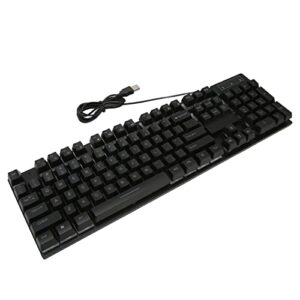 usb gaming keyboard, rgb lighting effect thickened low base one piece design high and low key design gaming keyboard for gaming for home for office(h600 black characters-single keyboard)