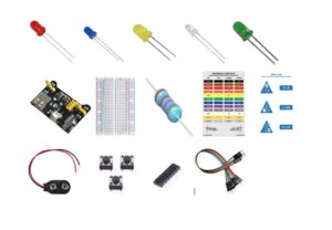 electronic led starter kit - 74 pieces - works with arduino, nano, raspberry pi, other project boards