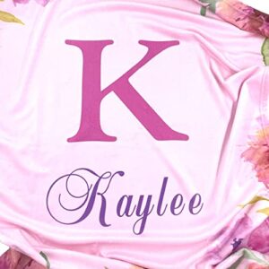 Custom Catch Baby Blanket for Girls - Personalized Gift - Soft Pink Floral Design