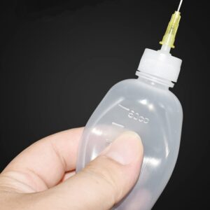 NANSHINE 12pcs 30ml(1oz) Precision Tip Applicator Bottle Needle Tip Glue Bottles Squeeze Plastic Bottles,Dispensing Needle Precisely Delivery Grease,Oil Dispensing,Liquid Glue and Ink