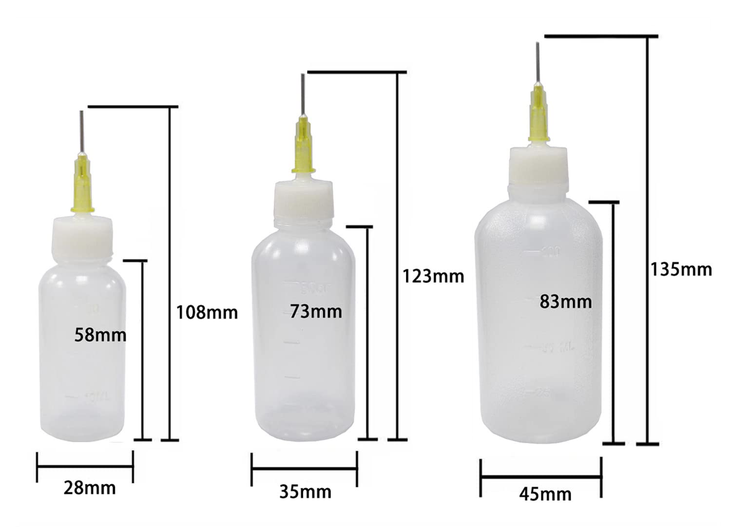 NANSHINE 12pcs 30ml(1oz) Precision Tip Applicator Bottle Needle Tip Glue Bottles Squeeze Plastic Bottles,Dispensing Needle Precisely Delivery Grease,Oil Dispensing,Liquid Glue and Ink